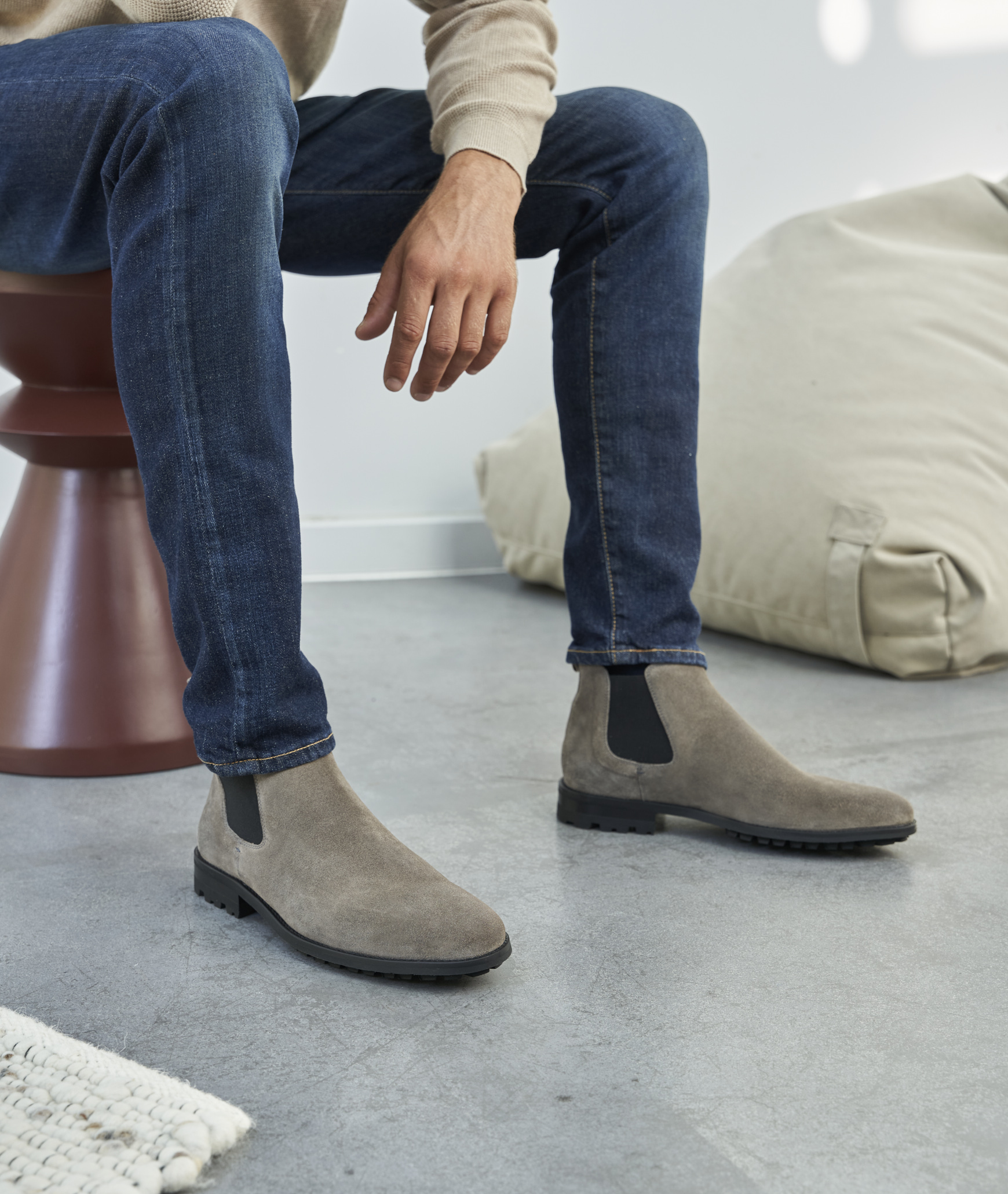 Chelsea pour Homme: L'Homme Pressé Commando en Cuir ou Daim